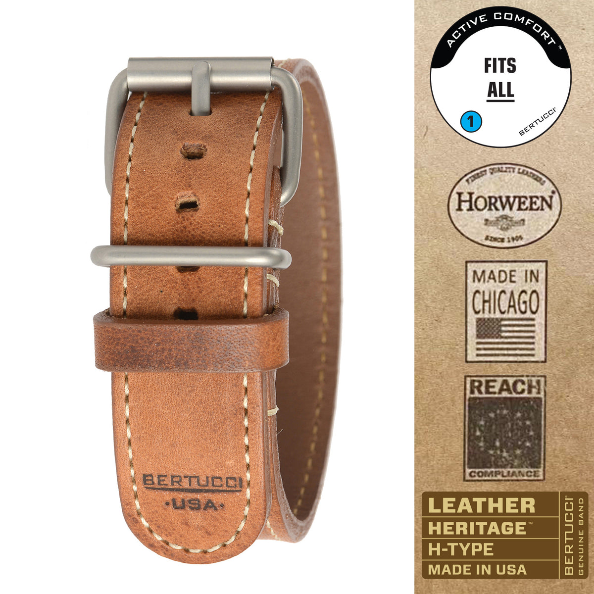 #197H - American Heritage Tan Horween® w/ matte hardware, 7/8" - 22 mm ...