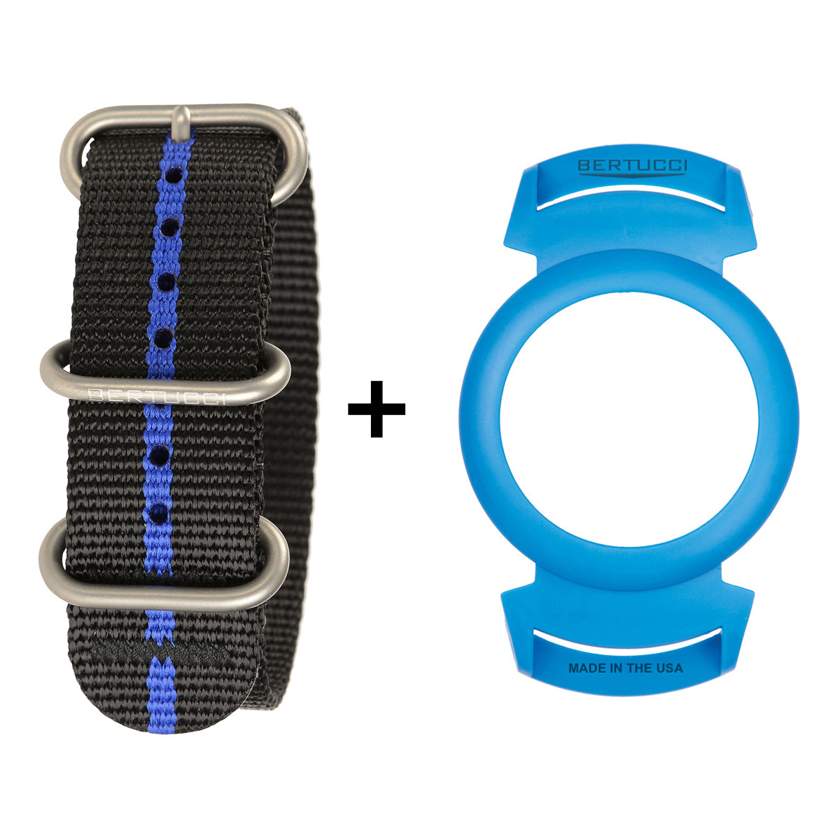 #226PG B-Type Nylon Band + Pro-Guard™ combination Thin Blue Line/Marin ...