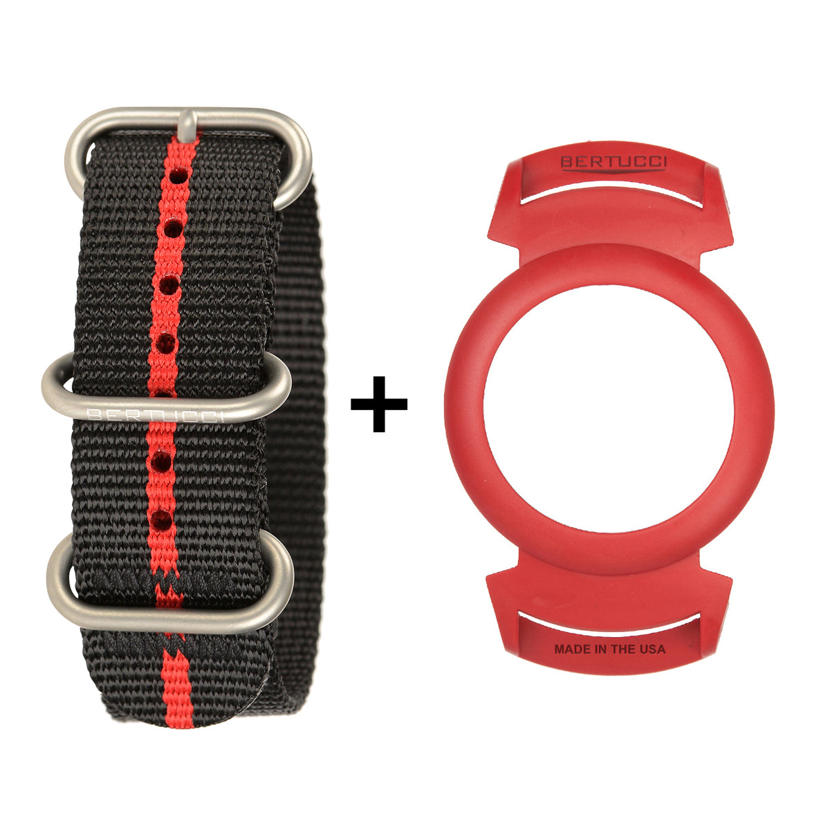 #227PG B-Type Nylon Band + Pro-Guard™ combination - Thin Red Line/Ross ...