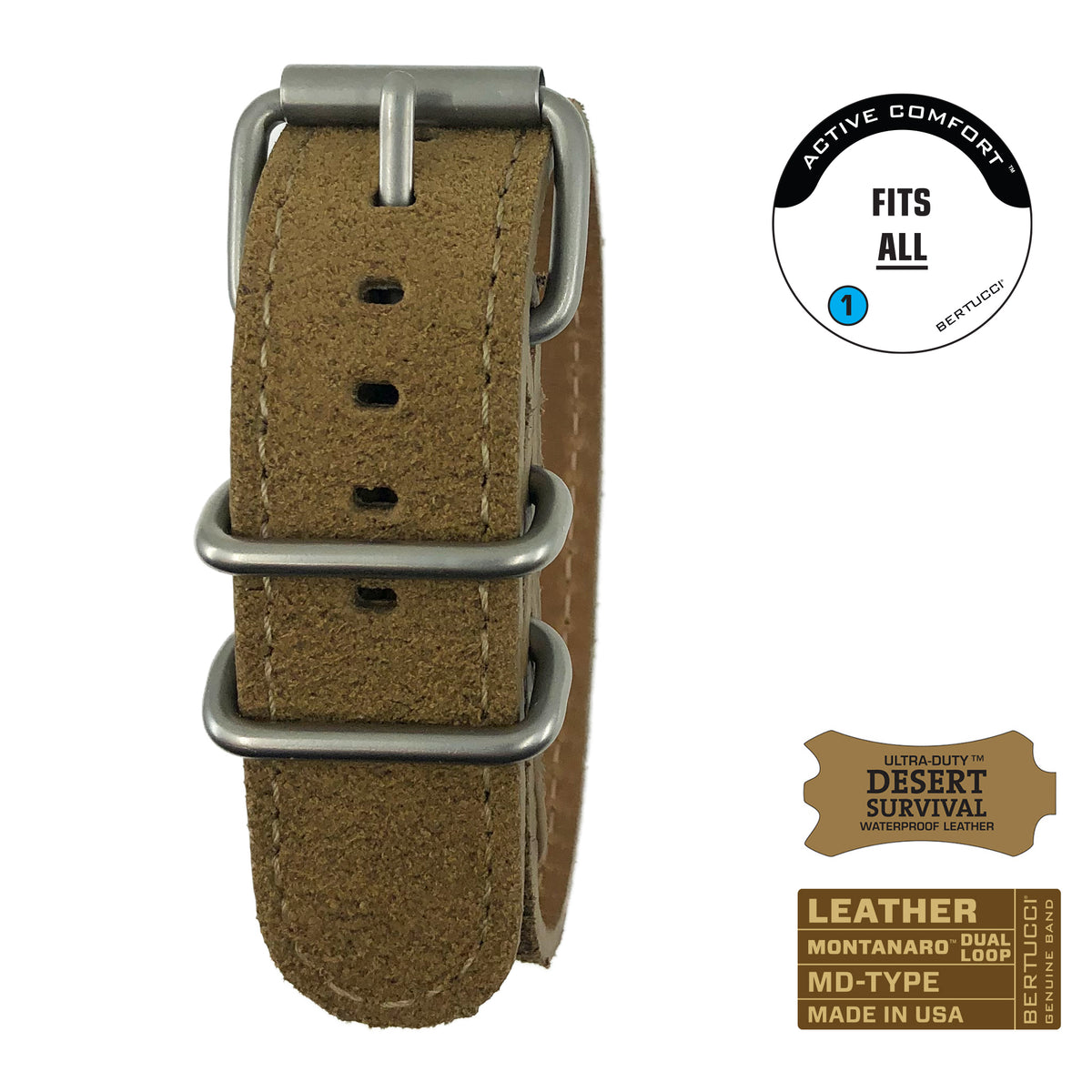 #22MD Desert Rough-Out leather w/ matte hardware, 7/8" - 22 mm size fo ...