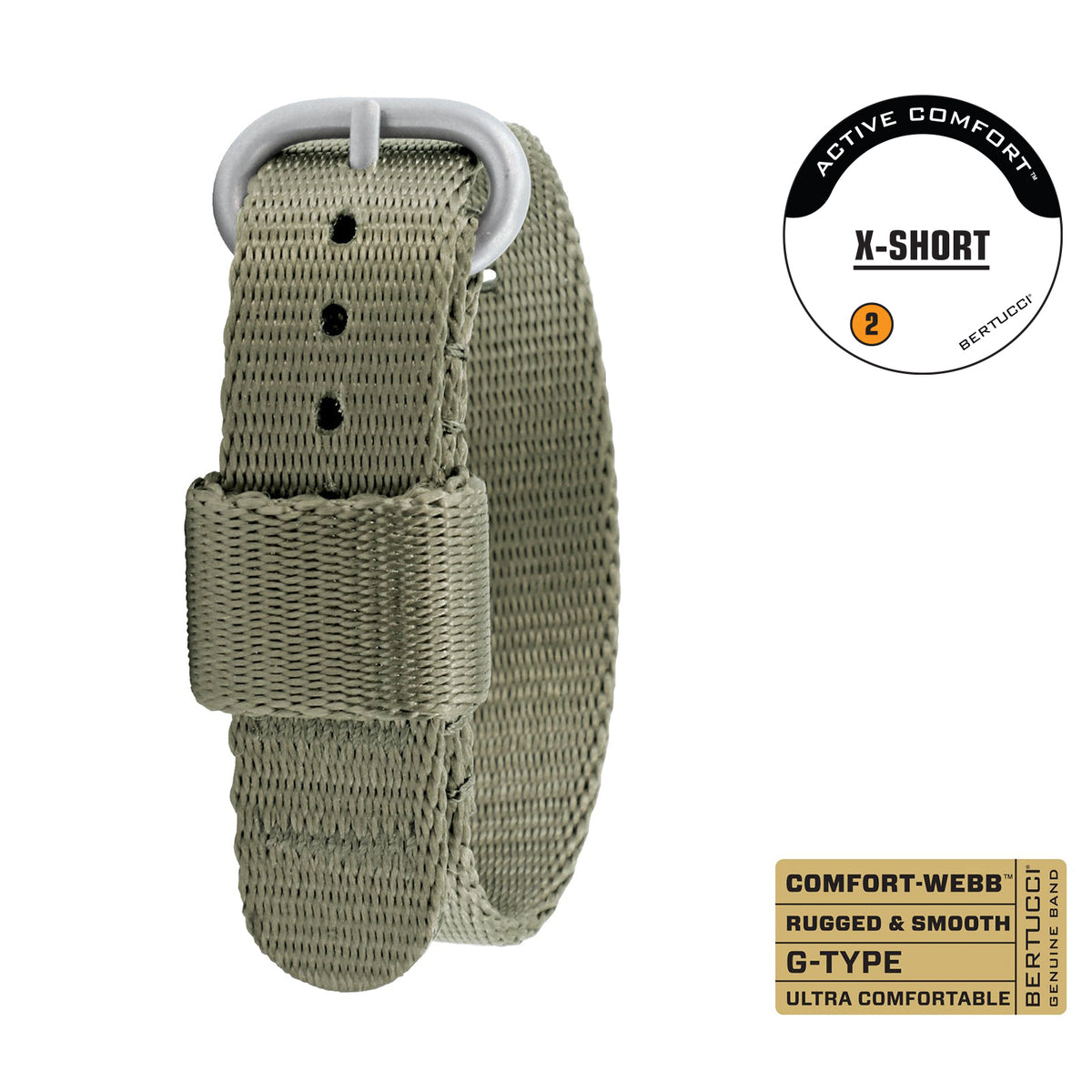 #349XS X-SHORT - Field Drab Comfort-Webb™ webbing band, 5/8" - 17 mm s ...